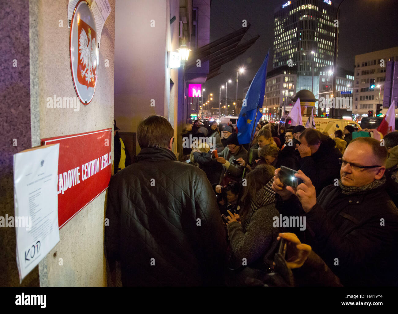 Warsaw, Poland. 10th Mar, 2016. People take part in a demonstration ...