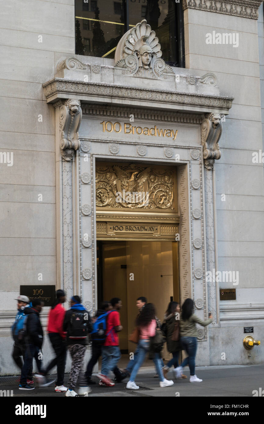 Tourists Walking in Front of the Historic American Surety Building, 100 ...