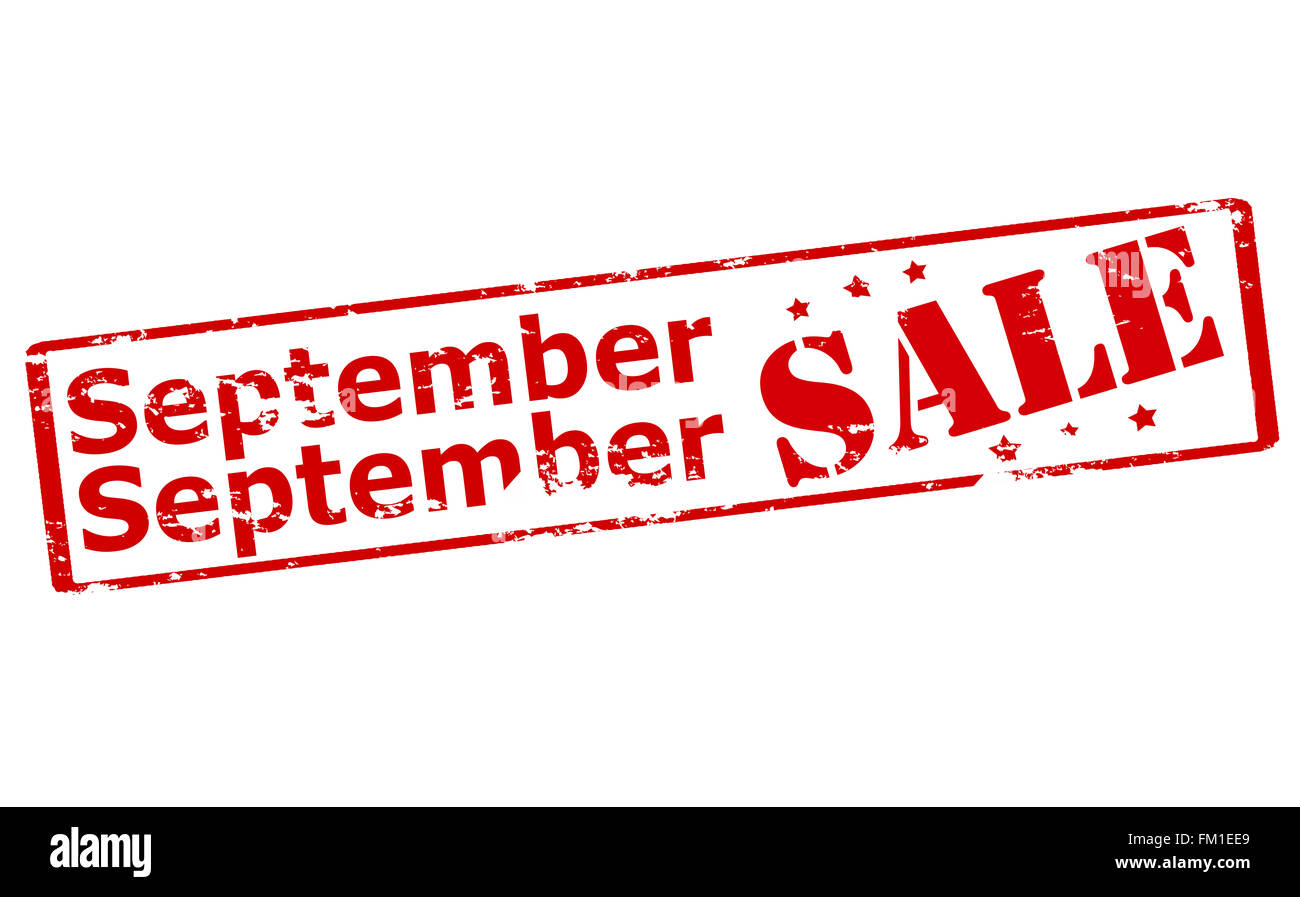 Rubber stamp with text september sale inside, vector illustration Stock ...
