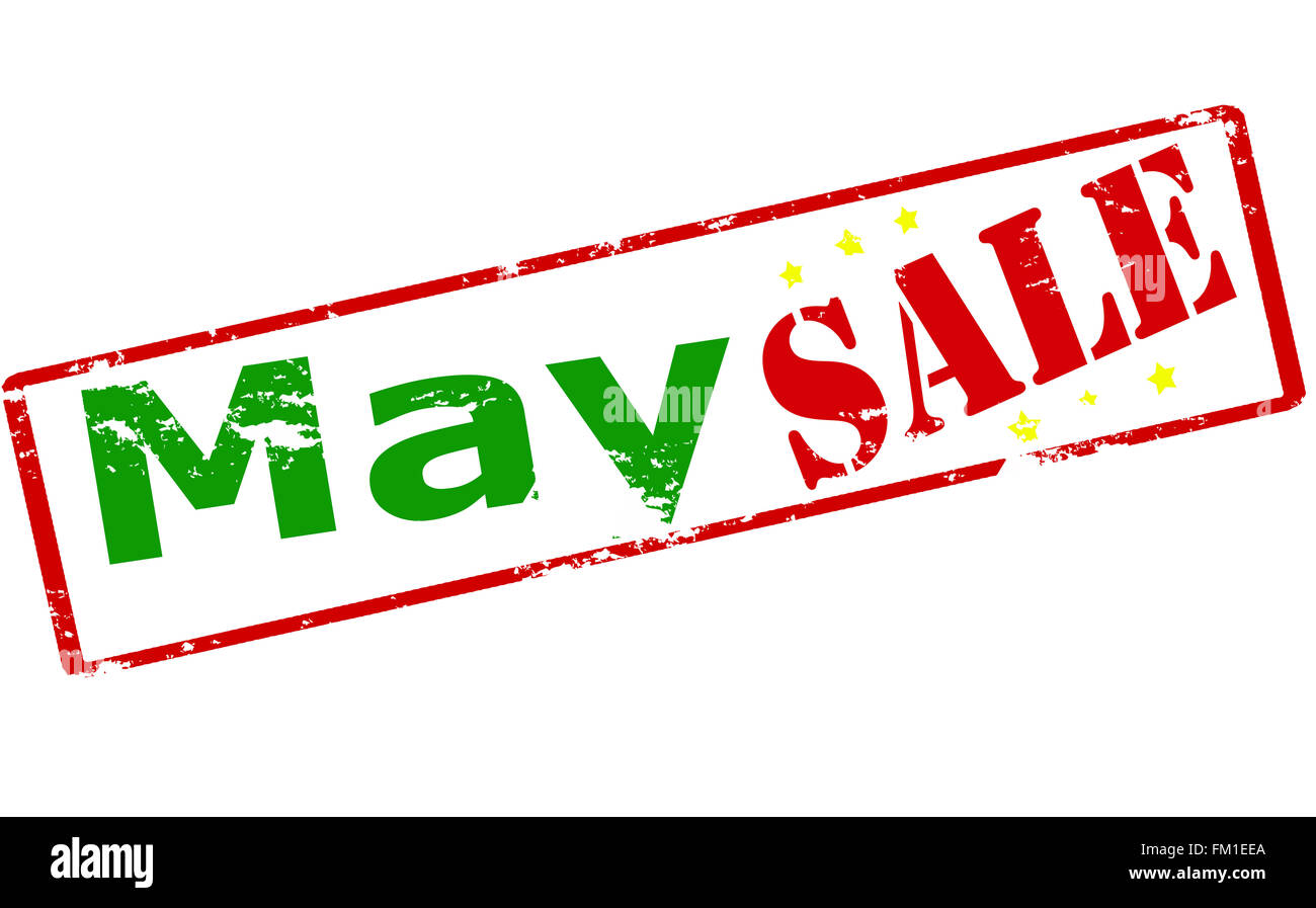 Rubber stamp with text May sale inside, vector illustration Stock Photo ...
