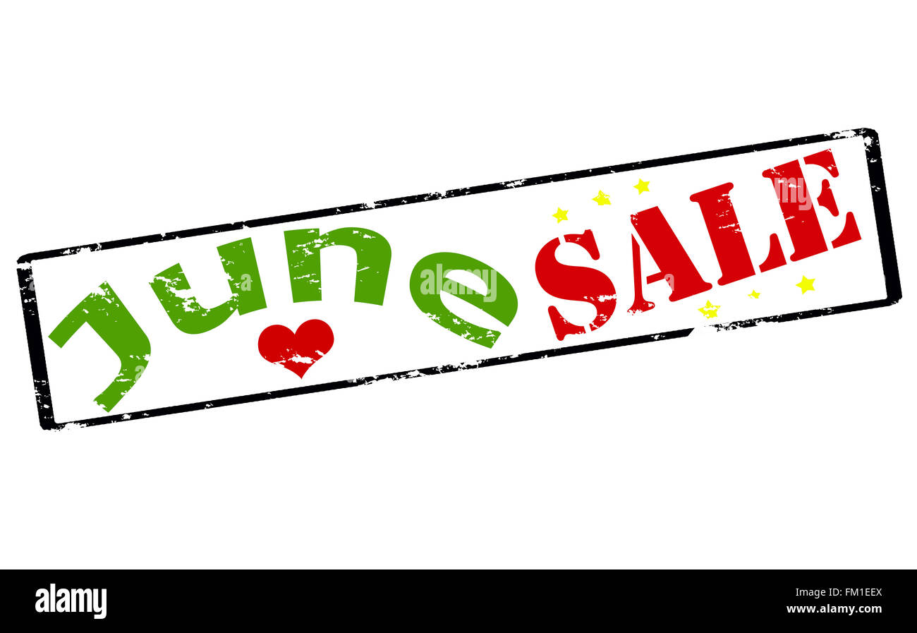 Rubber stamp with text June sale inside, vector illustration Stock ...