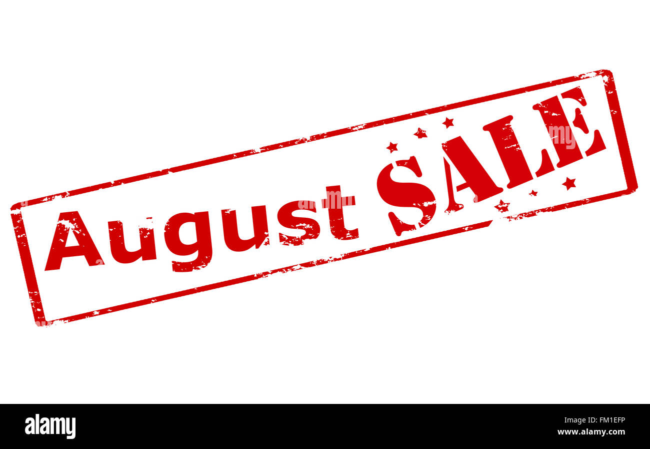 Rubber stamp with text August sale inside, vector illustration Stock ...