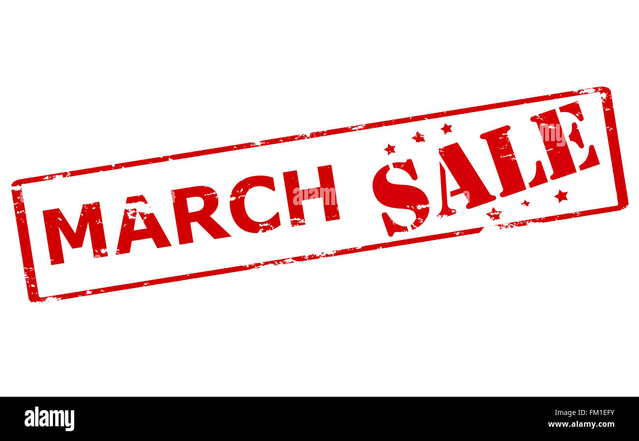 Rubber stamp with text March sale inside, vector illustration Stock ...