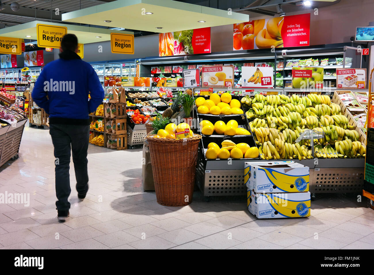 Interior of a REWE Supermarket Stock Photo - Alamy