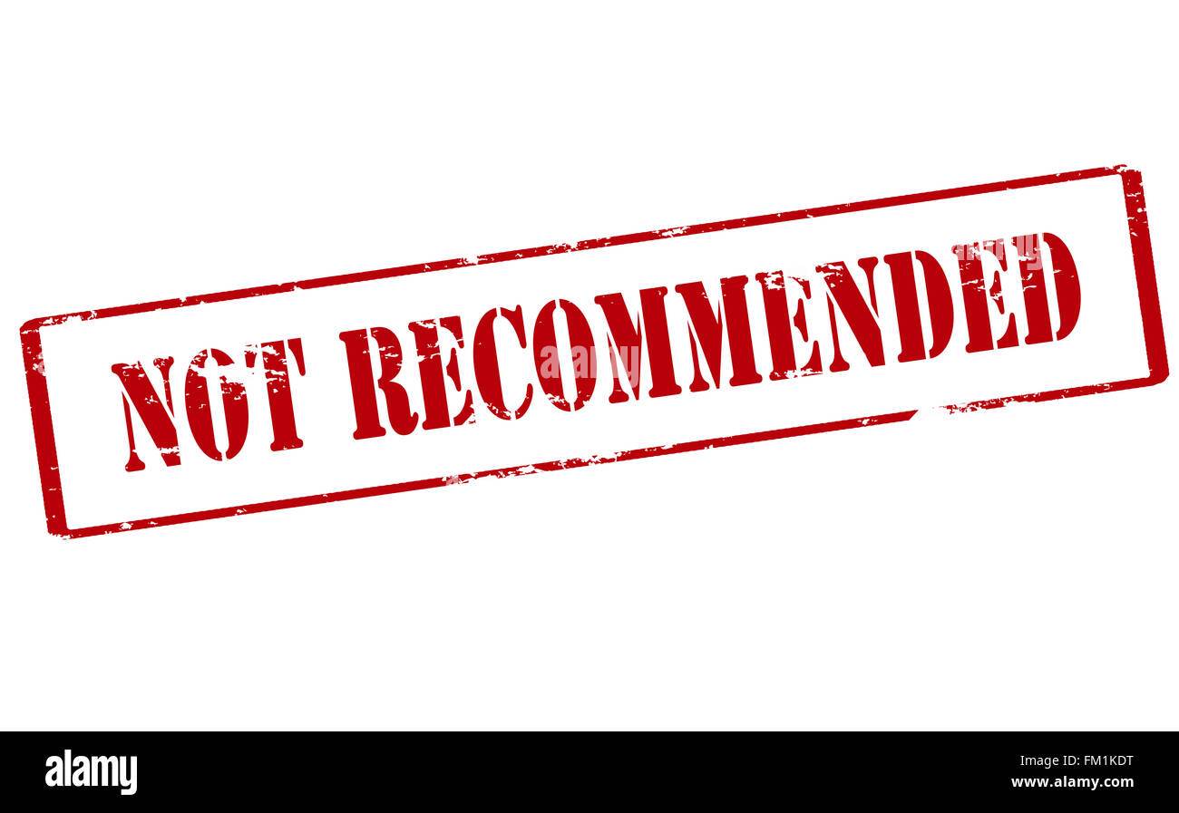 Rubber stamp with text not recommended inside, vector illustration ...