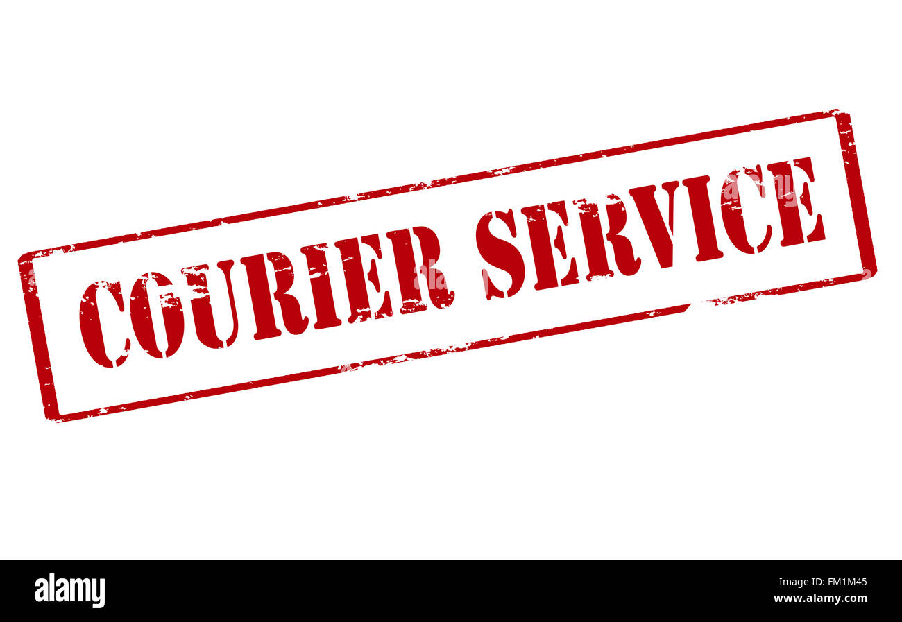 Rubber stamp with text courier service inside, vector illustration ...