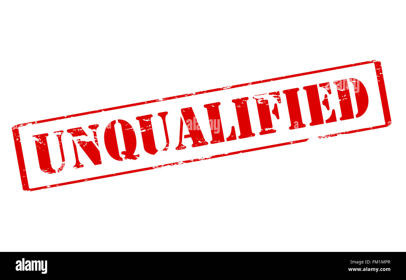 Rubber stamp with word unqualified inside, vector illustration Stock ...
