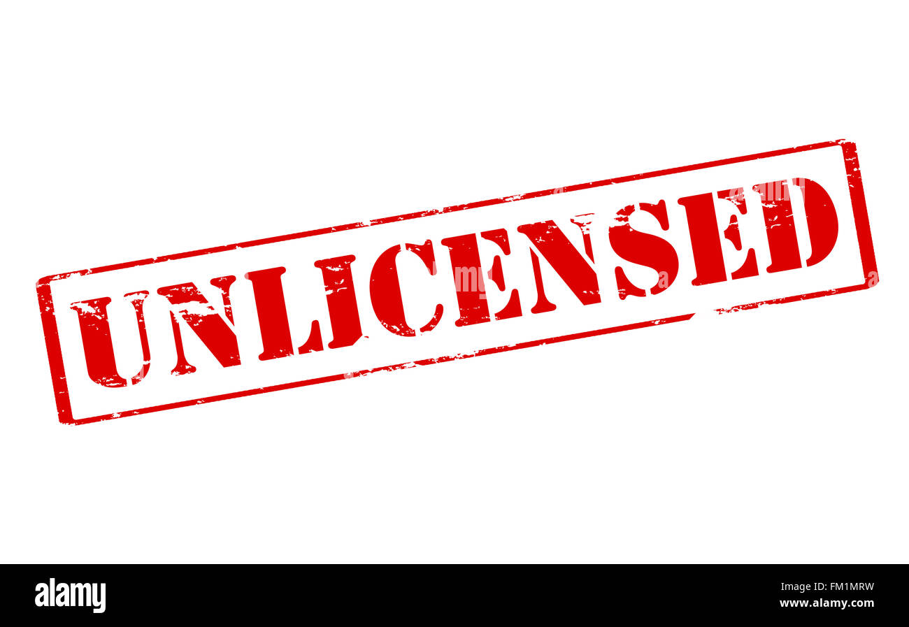 Rubber stamp with word unlicensed inside, vector illustration Stock ...