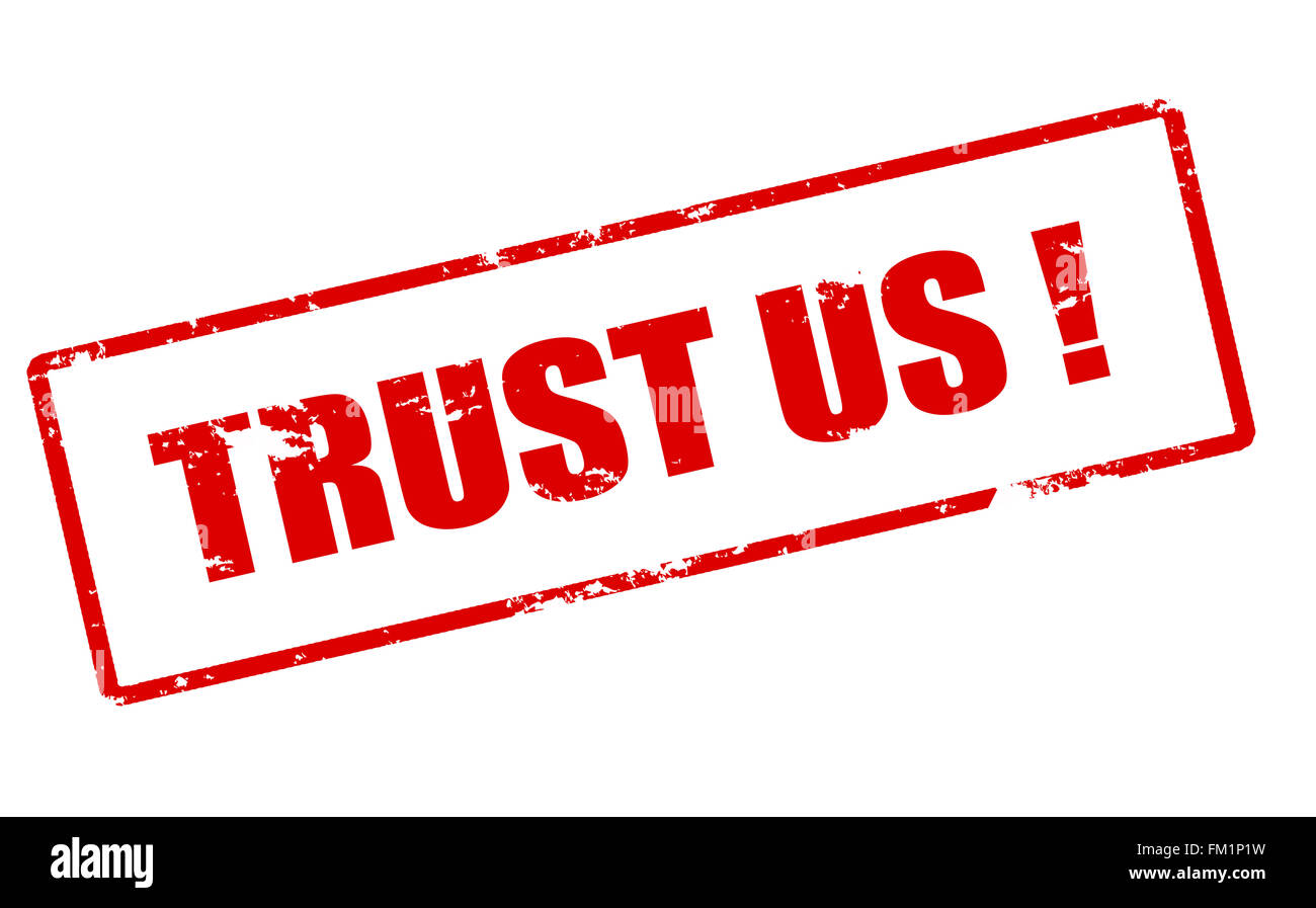 Rubber stamp with text trust us inside, vector illustration Stock Photo ...