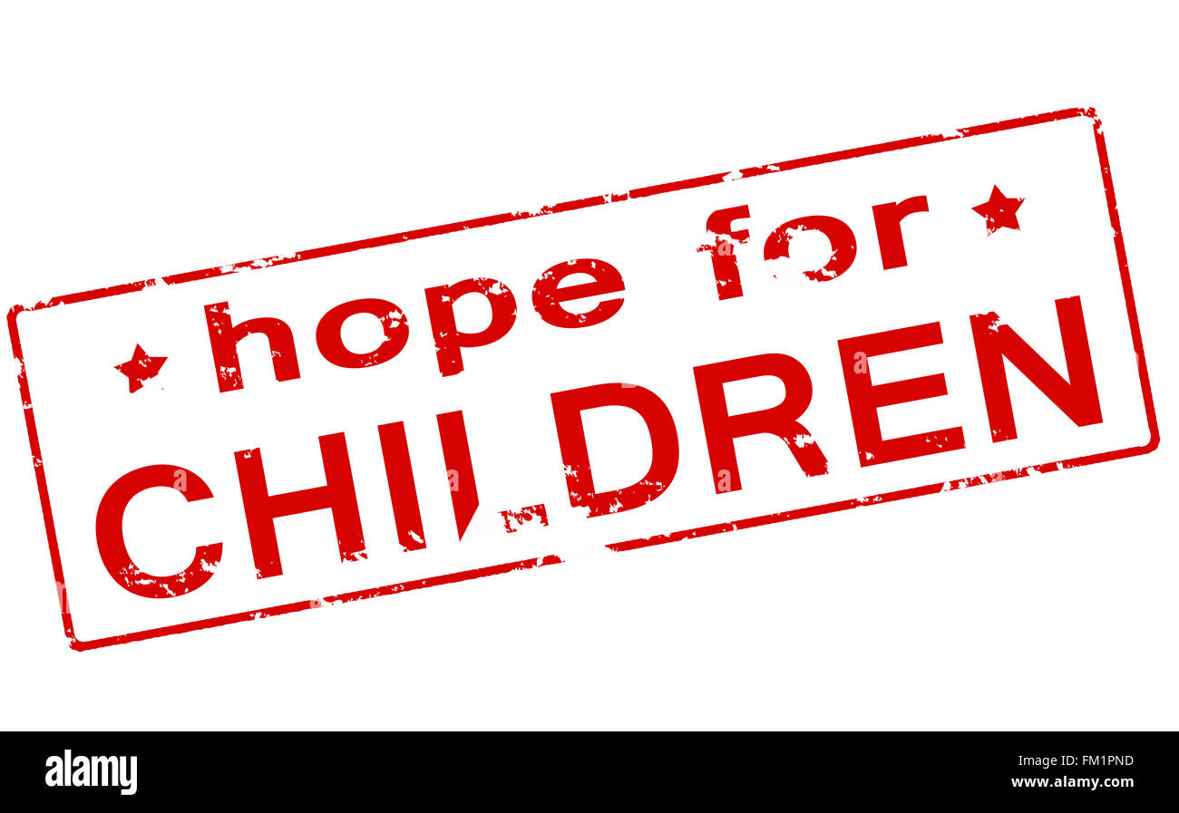 Rubber stamp with text hope for children inside, vector illustration ...