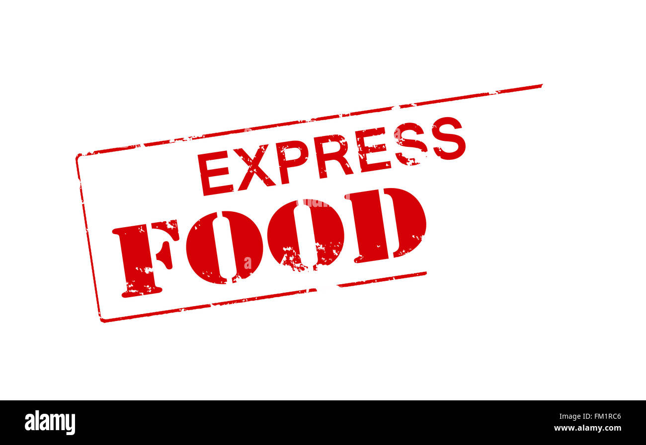 Rubber stamp with text express food inside, vector illustration Stock ...