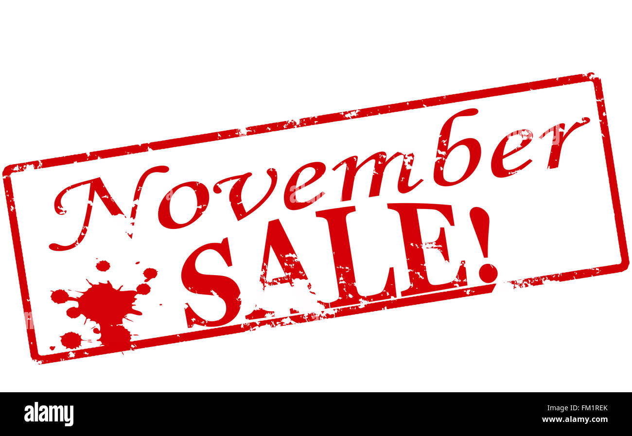 Rubber stamp with text November sale inside, vector illustration Stock ...