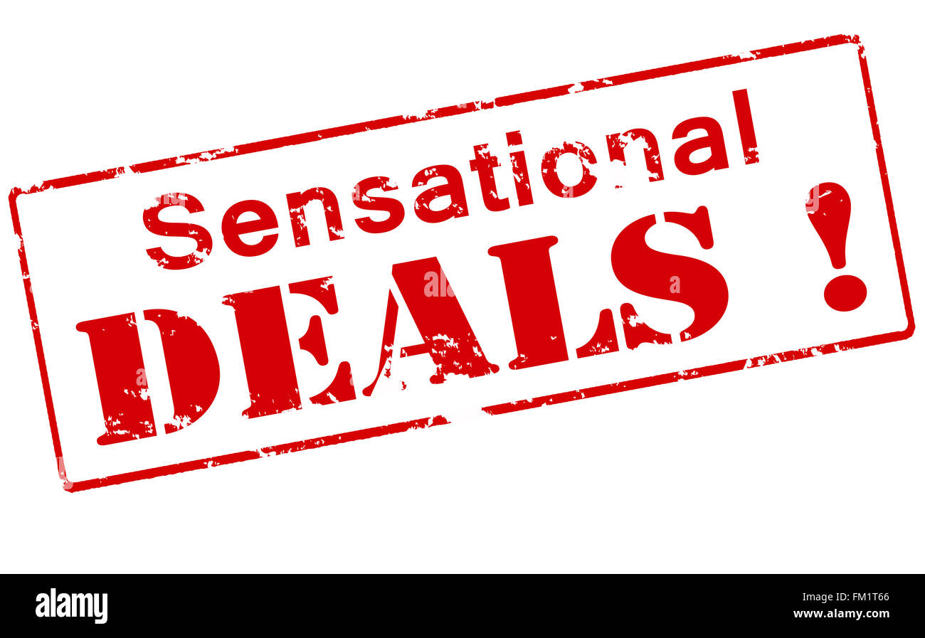 Rubber stamp with text sensational deals inside, vector illustration ...