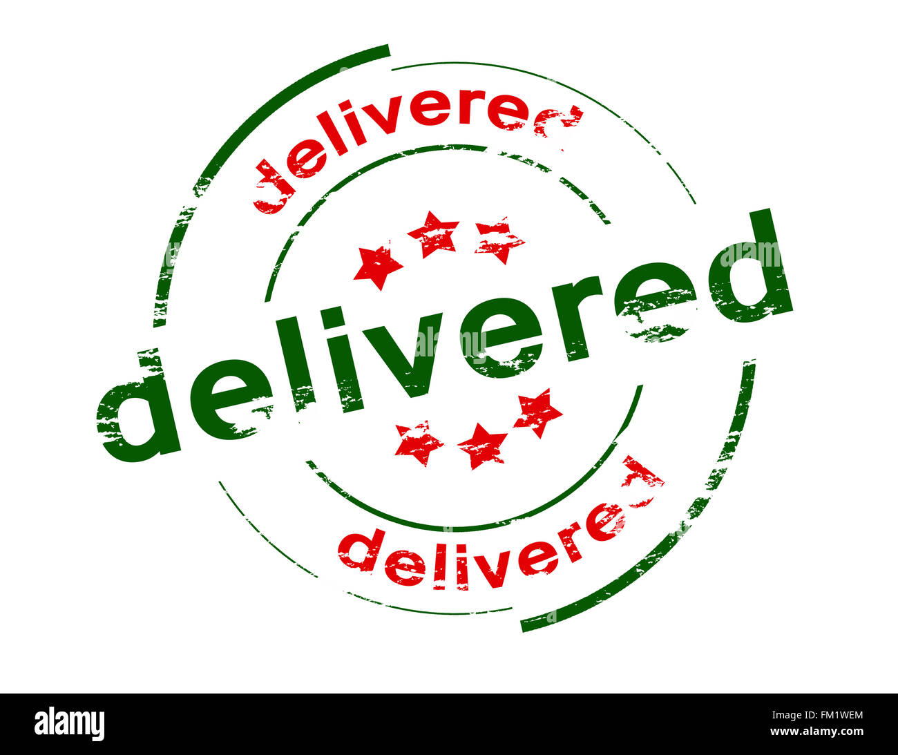 Rubber stamp with word delivered inside, vector illustration Stock ...