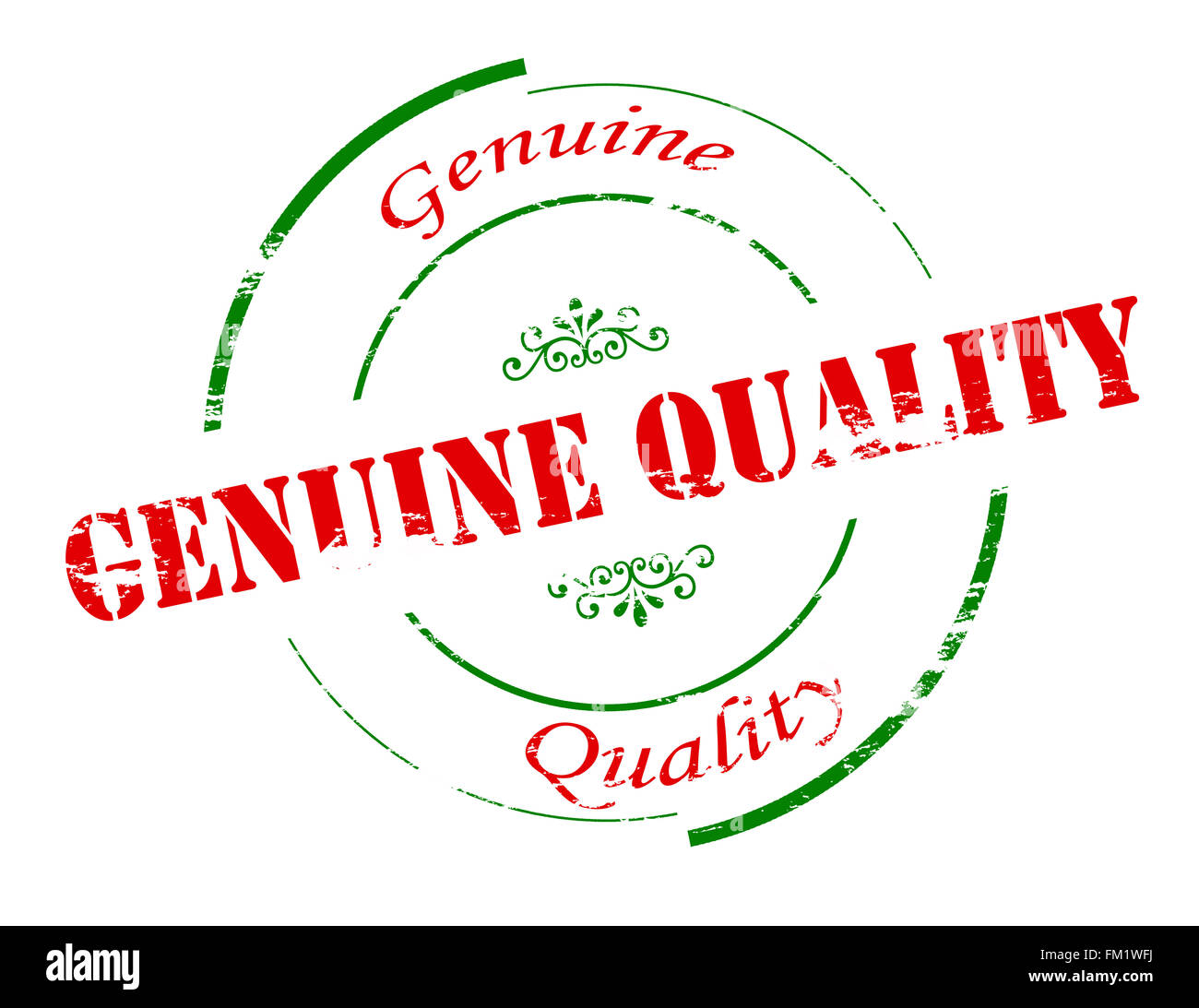 Rubber stamp with text genuine quality inside, vector illustration ...