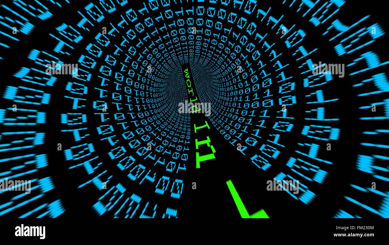 World in data tunnel Stock Photo - Alamy
