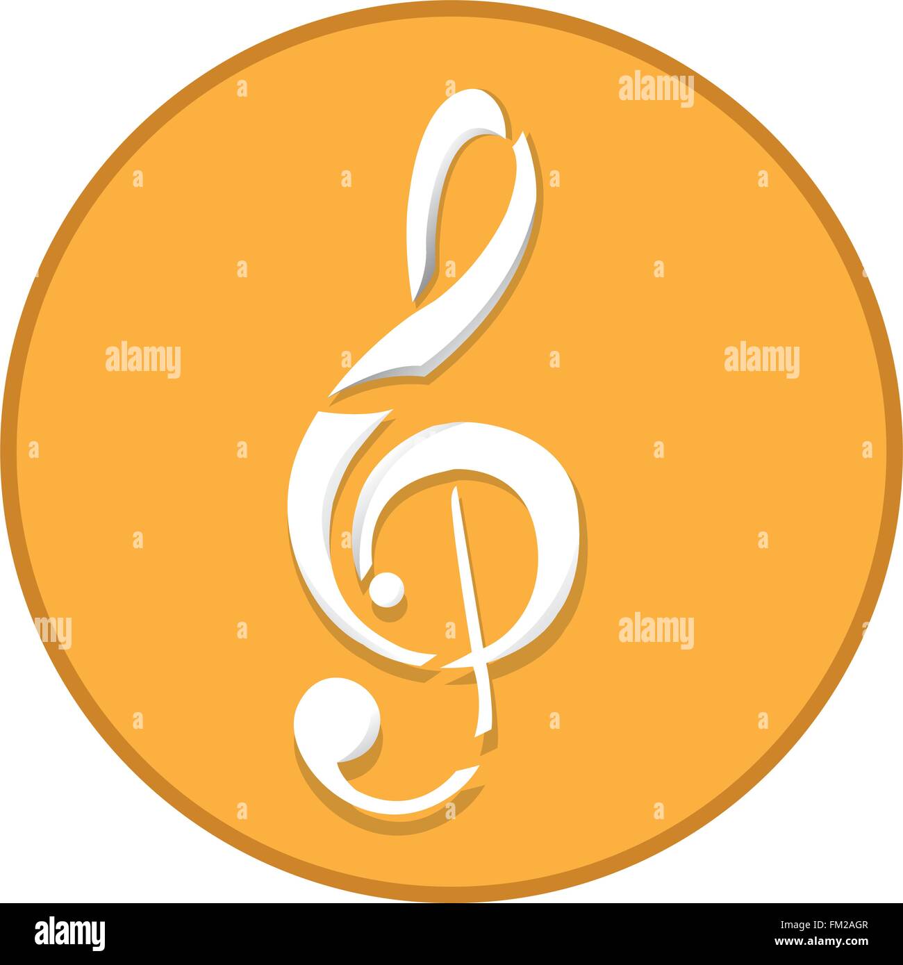 Isolated musical note on a grey background Stock Vector Image & Art - Alamy