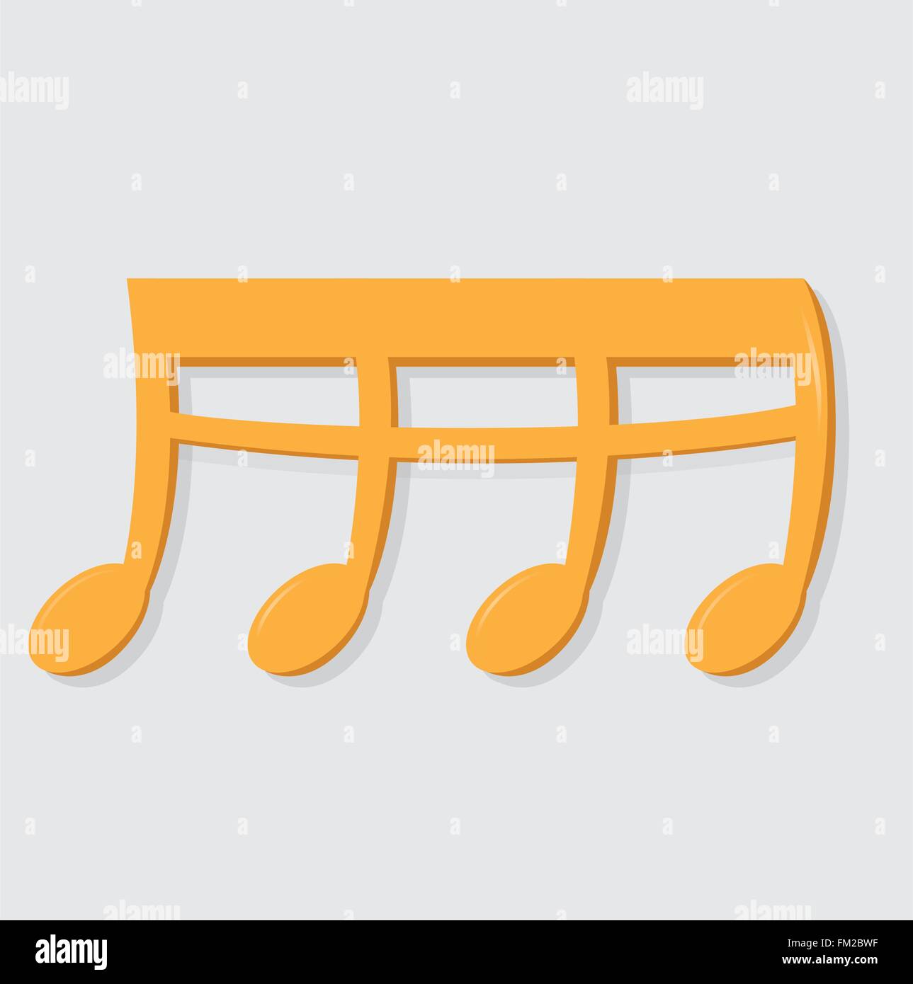 Isolated musical note on a grey background Stock Vector Image & Art - Alamy