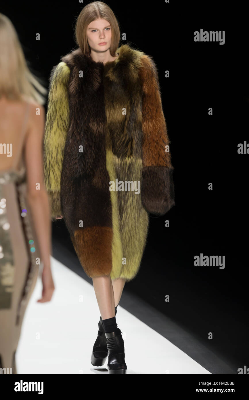 New York City, USA - February 16, 2016: Alexandra Elizabeth walks the ...