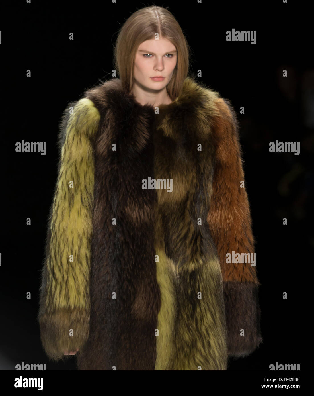 New York City, USA - February 16, 2016: Alexandra Elizabeth walks the ...