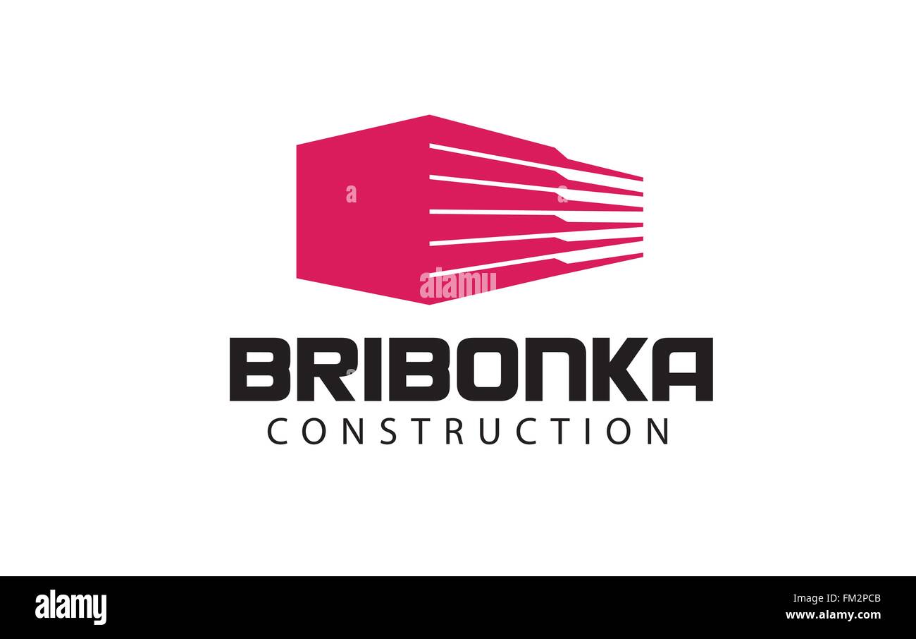 Red building Real Estate Construction Design Logo Vector Symbol Sign ...