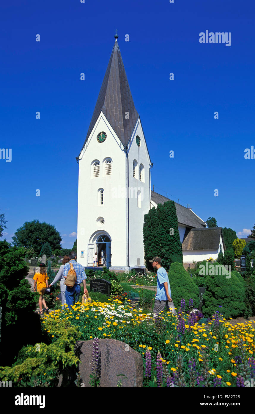 Clemens church in Nebel, Amrum island, North Sea, Schleswig-Holstein ...