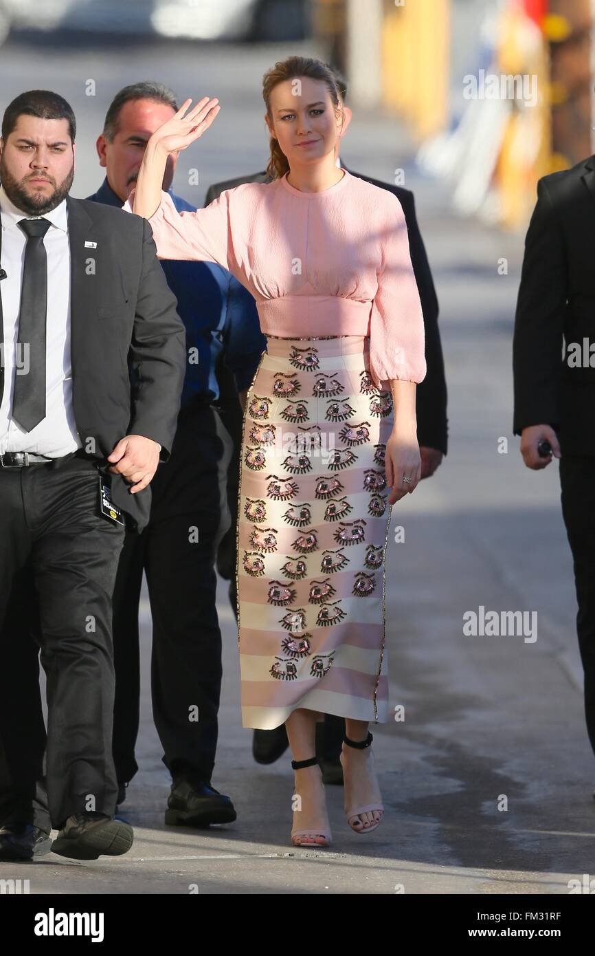 Brie Larson seen arriving at the ABC studios for Jimmy Kimmel Live ...