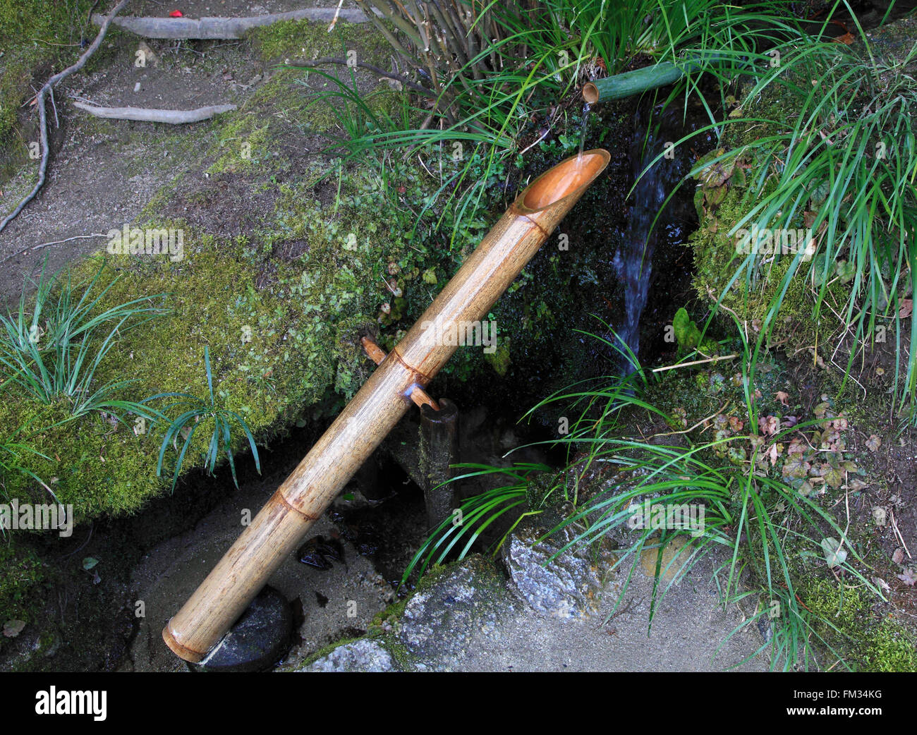 Japan; Kyoto, Shisendo Temple, garden, fountain Stock Photo - Alamy