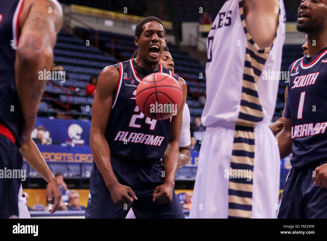 New Orleans, LA, USA. 10th Mar, 2016. South Alabama Jaguars forward ...