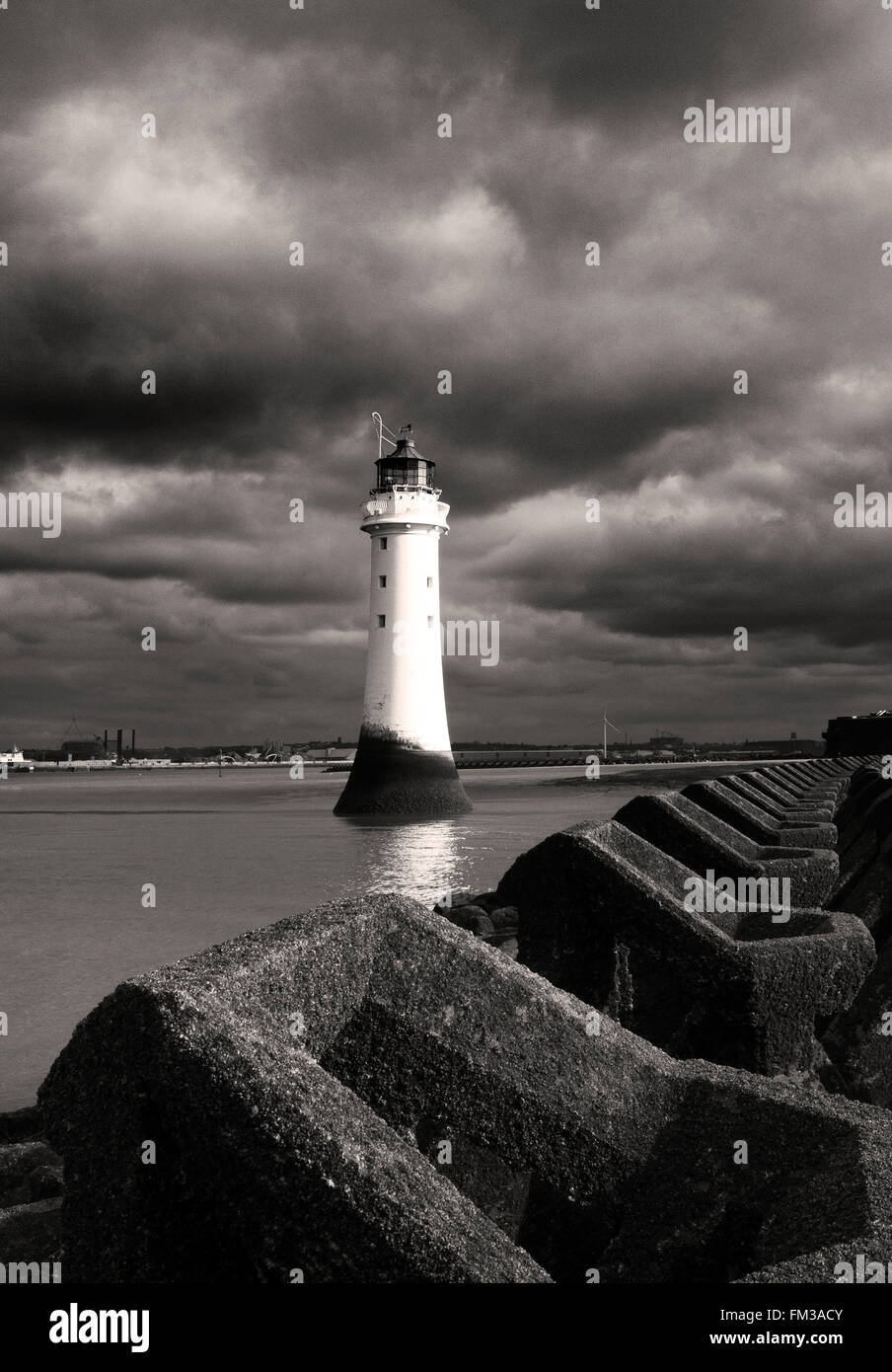 New Brighton Perch Rock Light House, Merseyside, Birkenhead, The Wirral ...