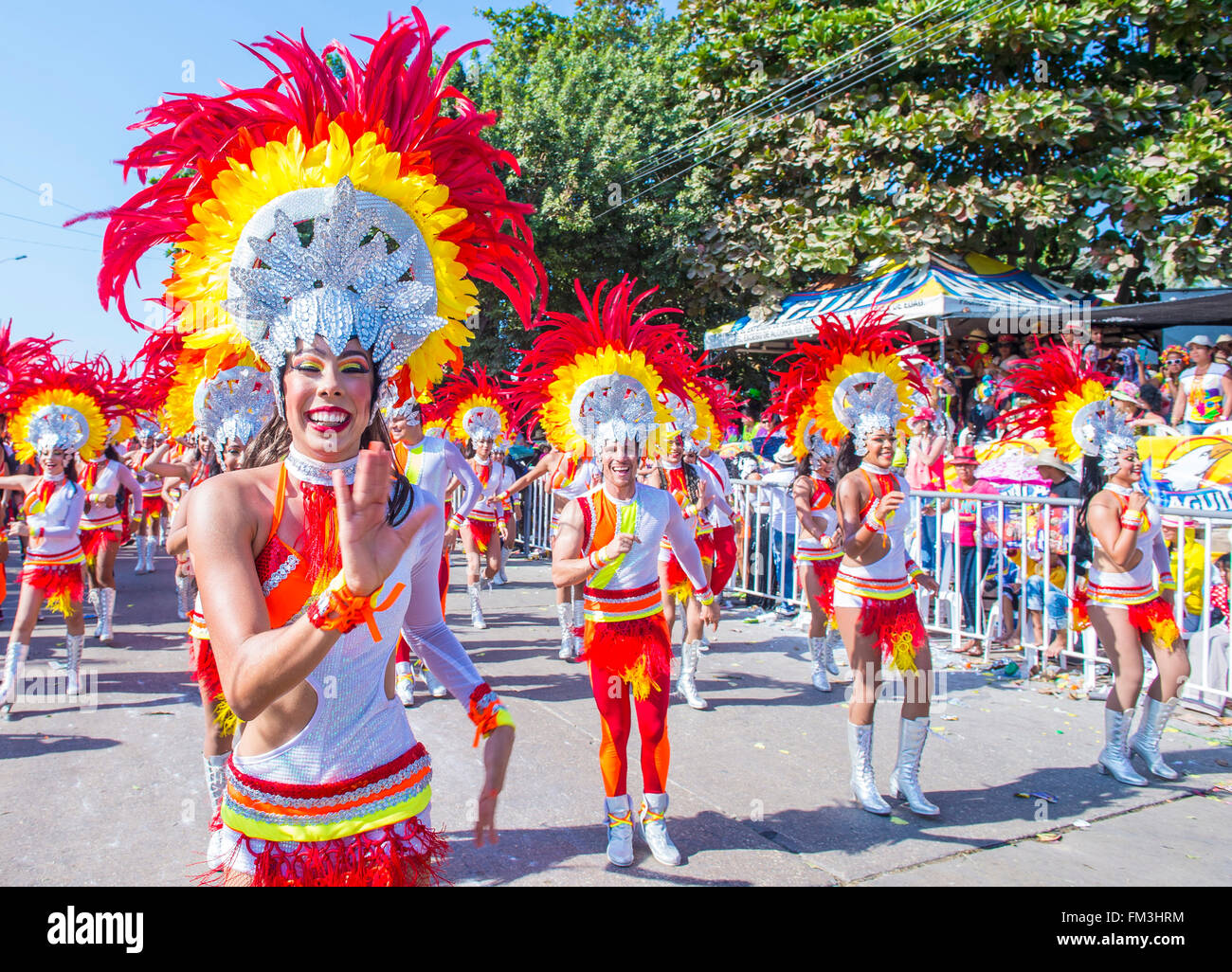 Participants in the Barranquilla Carnival in Barranquilla , Colombia ...