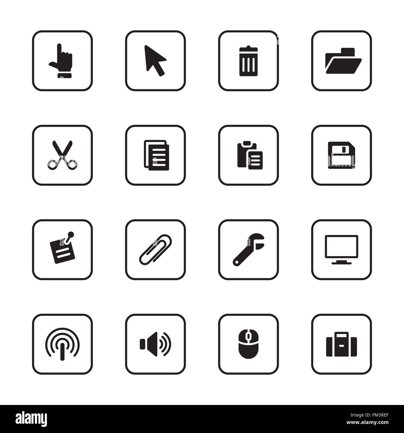 [JPEG] black flat computer and technology icon set with rounded ...