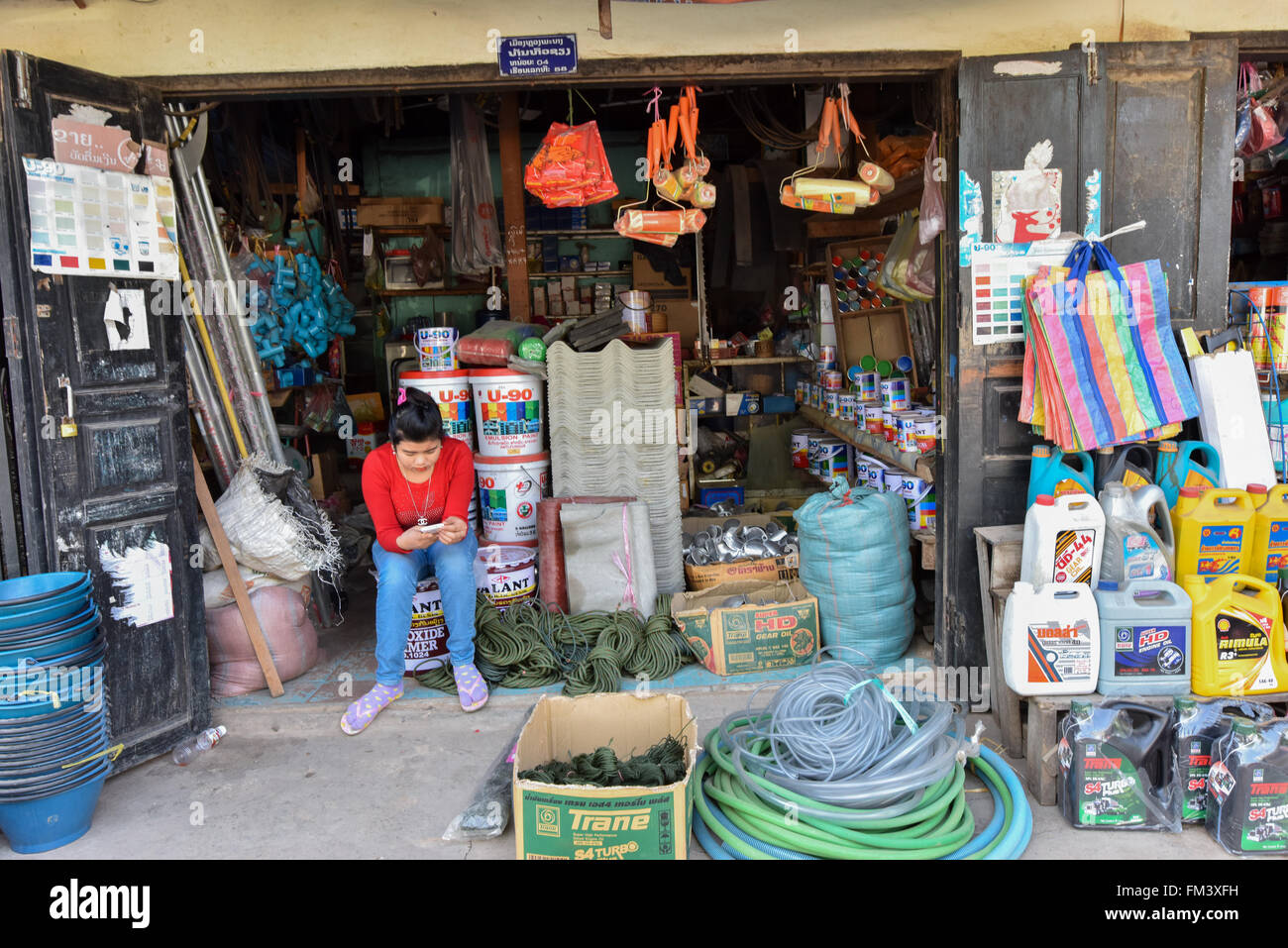 Hardware store Luang Prabang Laos Stock Photo - Alamy