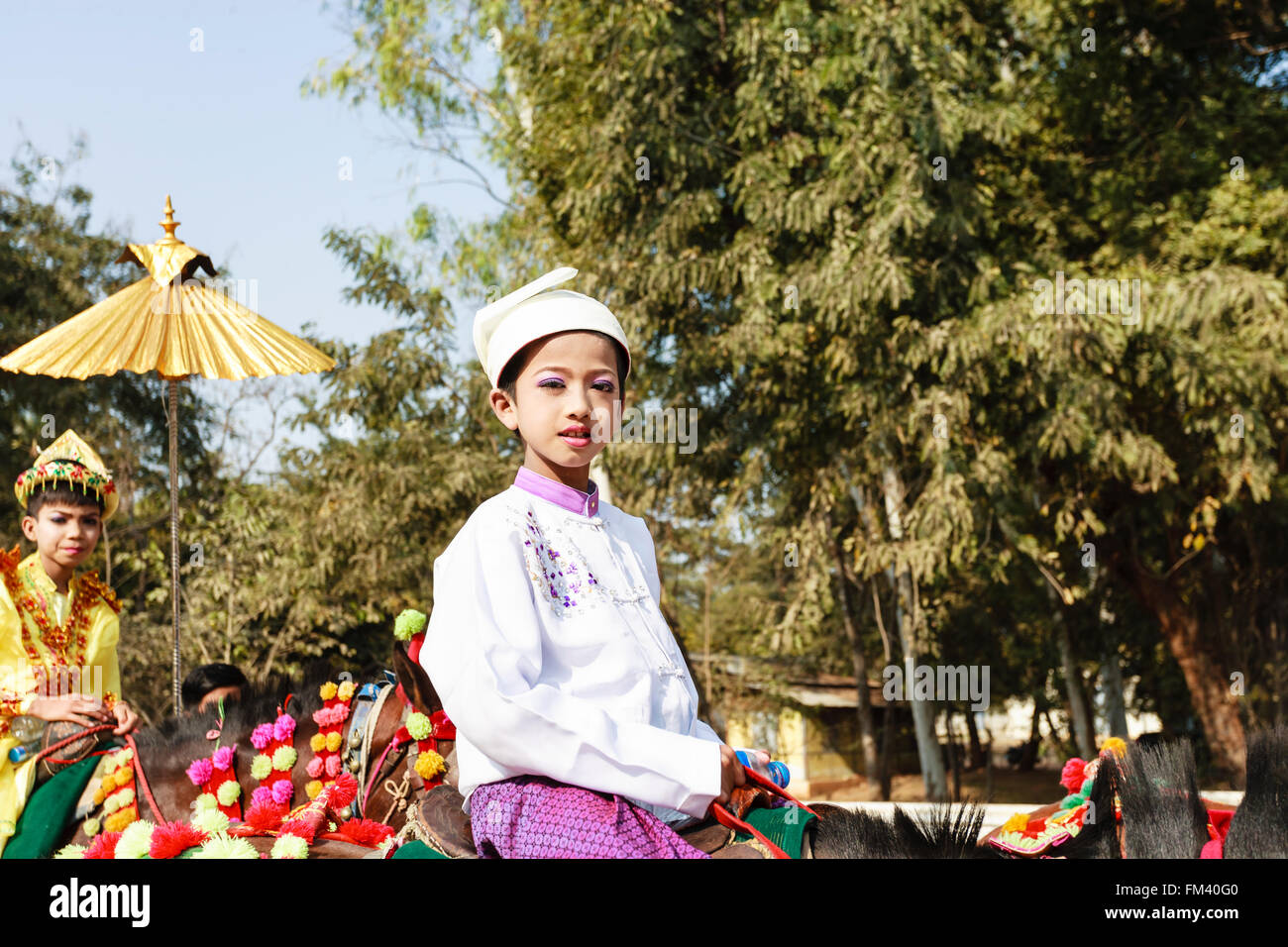 Festival Procession in Bagan Town Mandalay Province, Myanmar (Burma) on ...