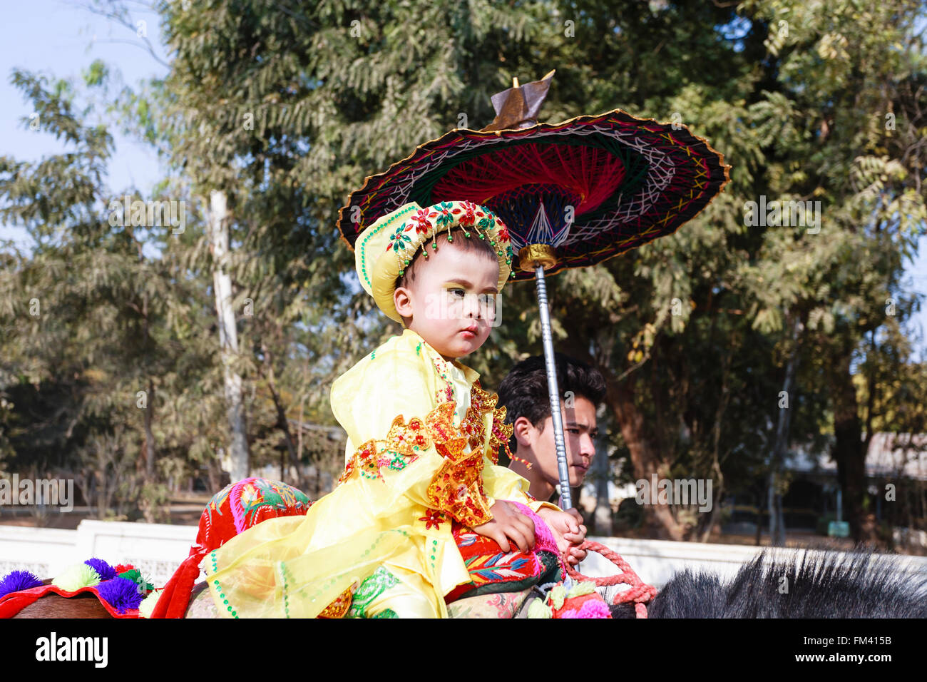 Festival Procession in Bagan Town Mandalay Province, Myanmar (Burma) on ...