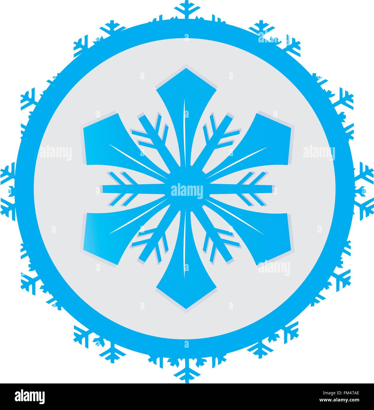 Isolated sticker with a blue snowflake on a white background Stock ...