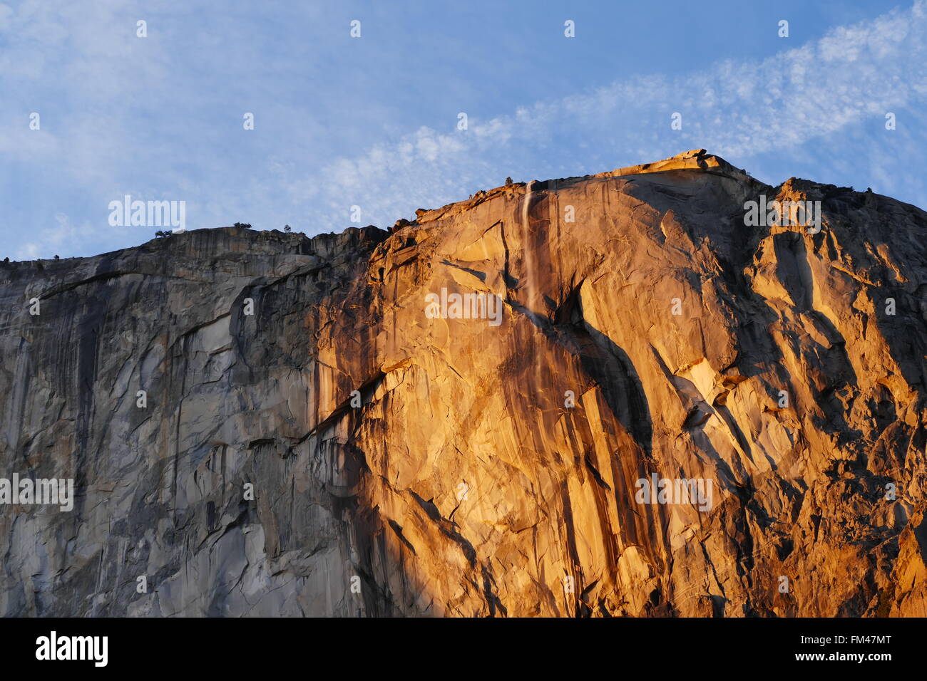 Horsetail fall around sunset time at the Famous Yosemite National Park ...