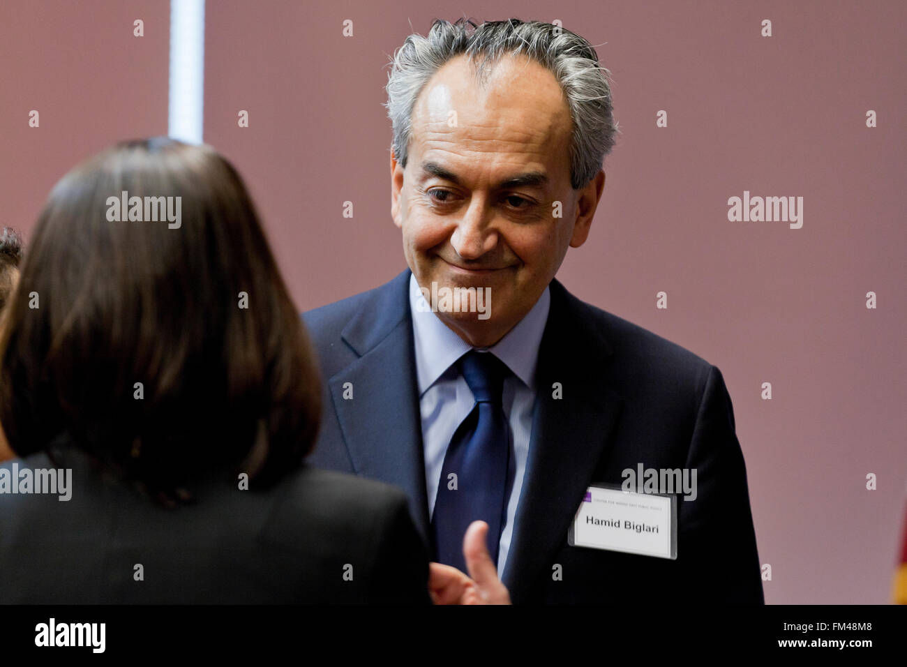Hamid Biglari, Alireza Nader and Robin Wright speaking at Iran Deal ...