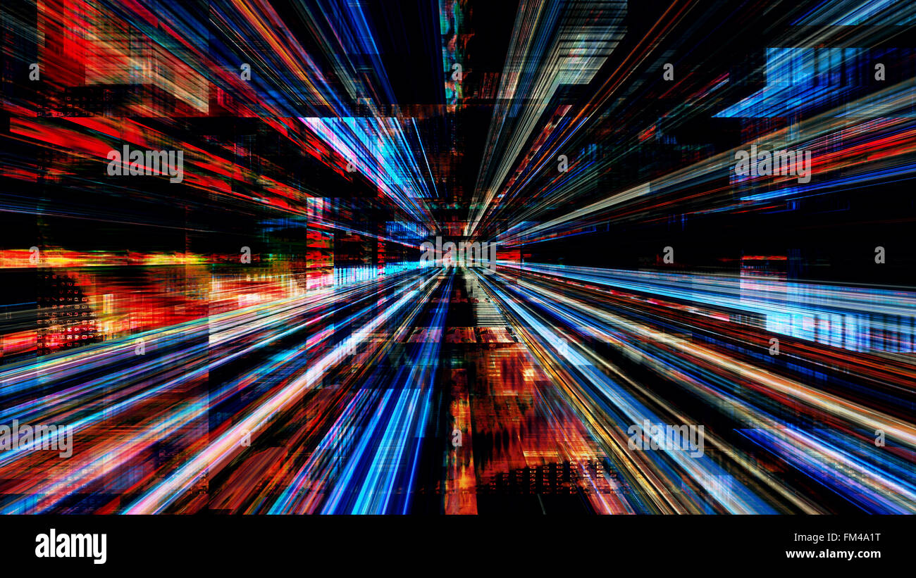 Conceptual futuristic technology digital light abstraction. High ...