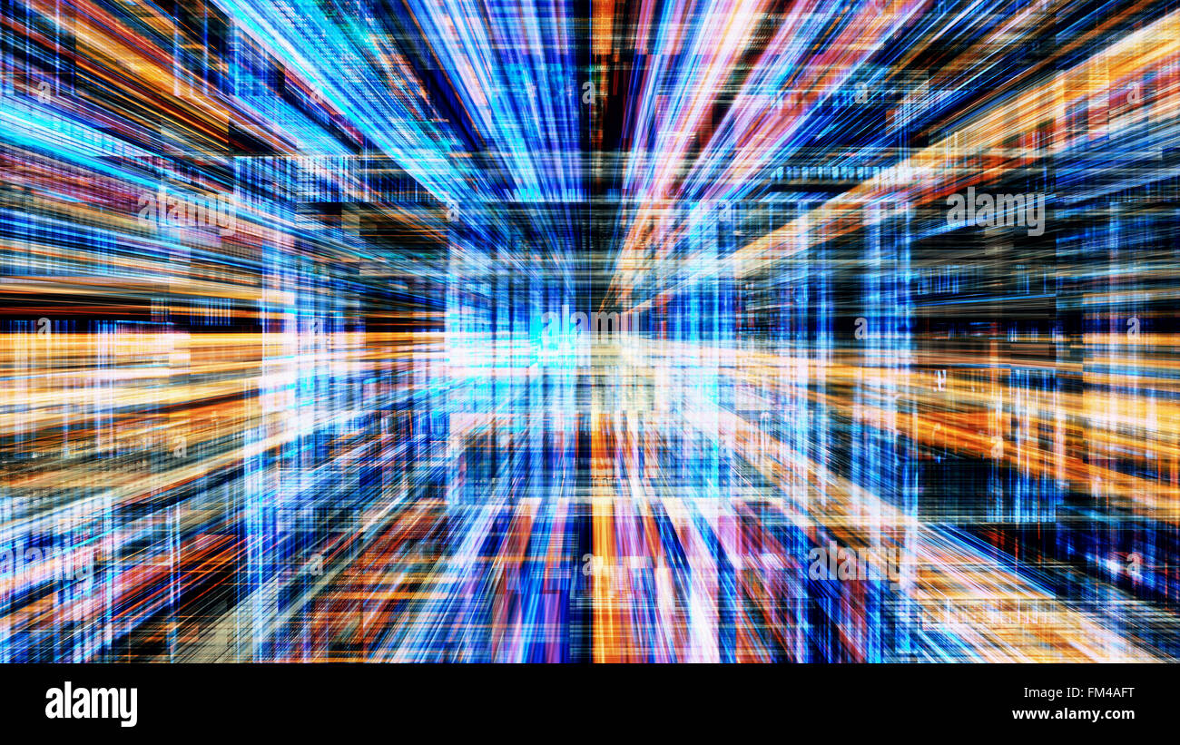 Conceptual futuristic technology digital light abstraction. High ...