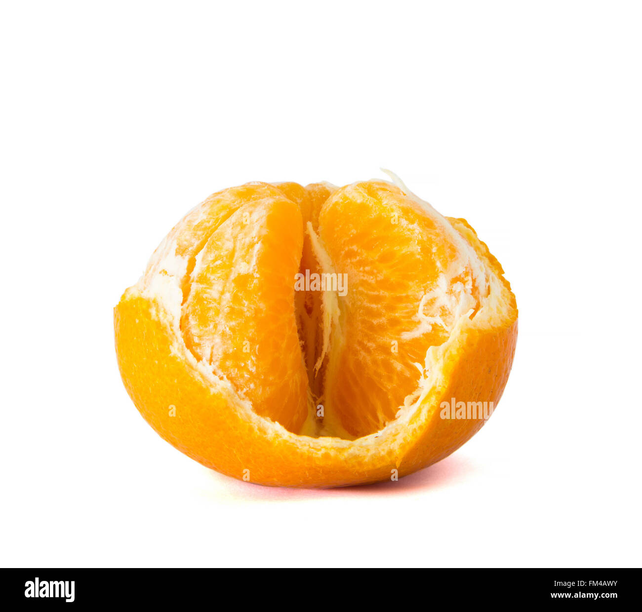 Orange Fruit peeled off On a white background Stock Photo - Alamy