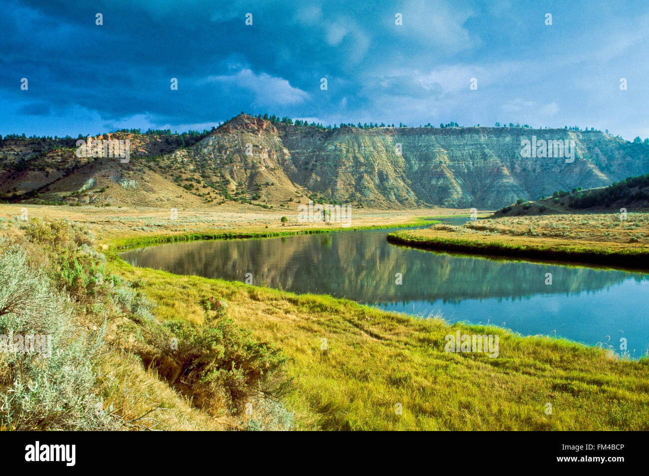 approaching storm above the tongue river canyon below the tongue river ...