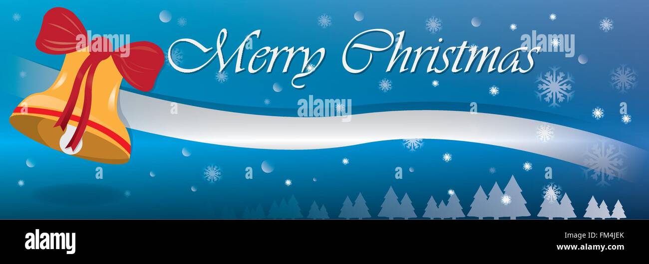Colored christmas banner with text and a christmas bell Stock Vector ...
