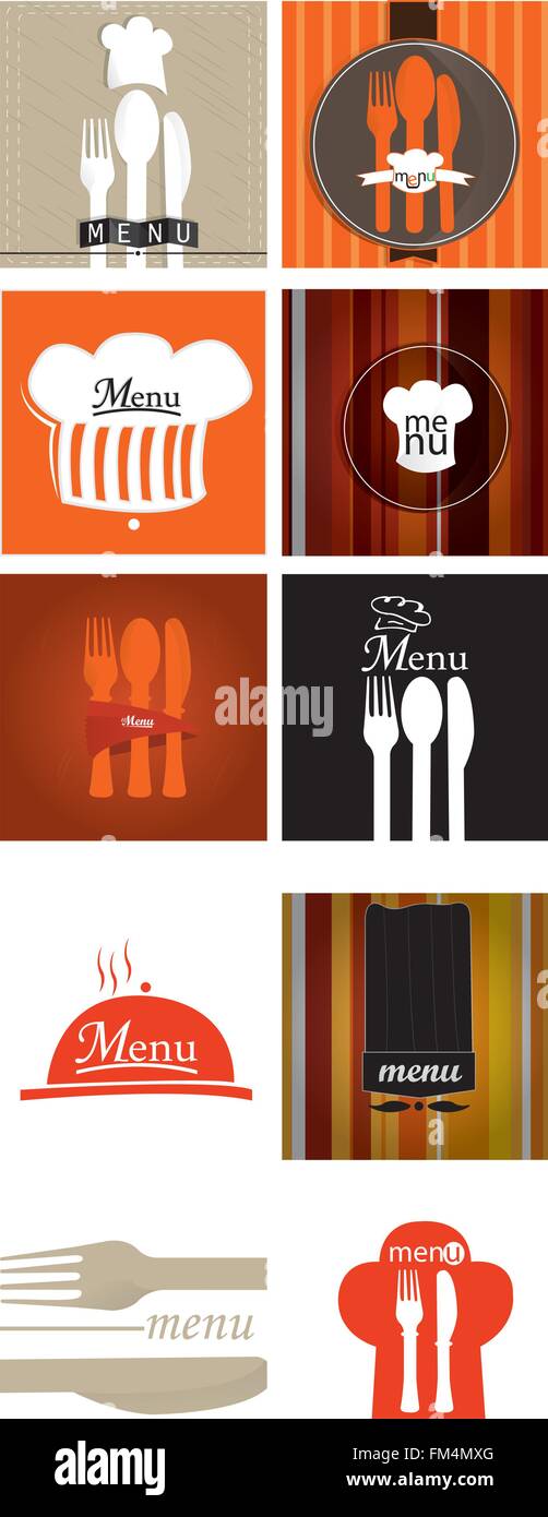 Set of different backgrounds with different menu designs Stock Vector ...