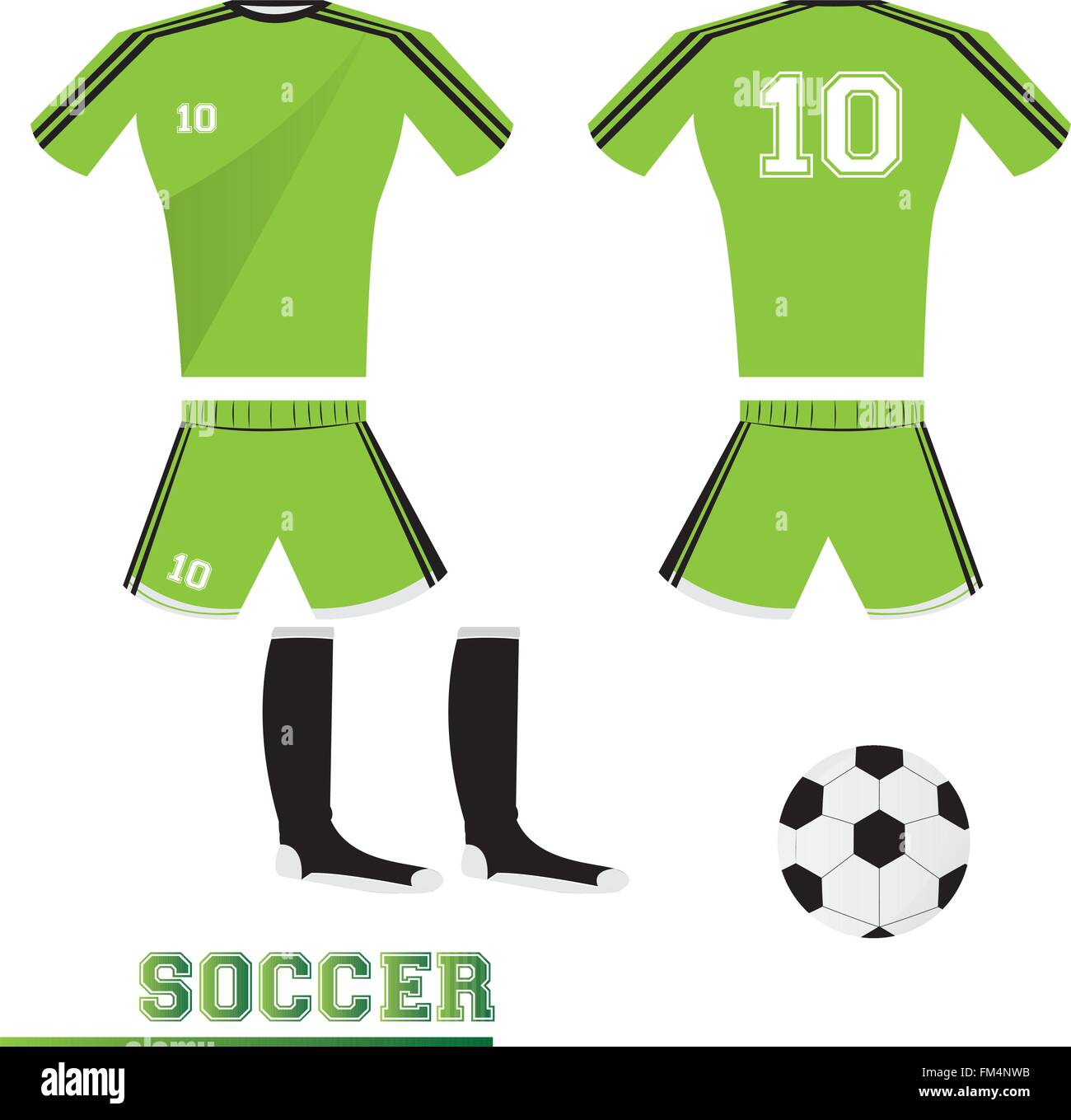 Isolated sport uniform and some soccer elements Stock Vector Image ...