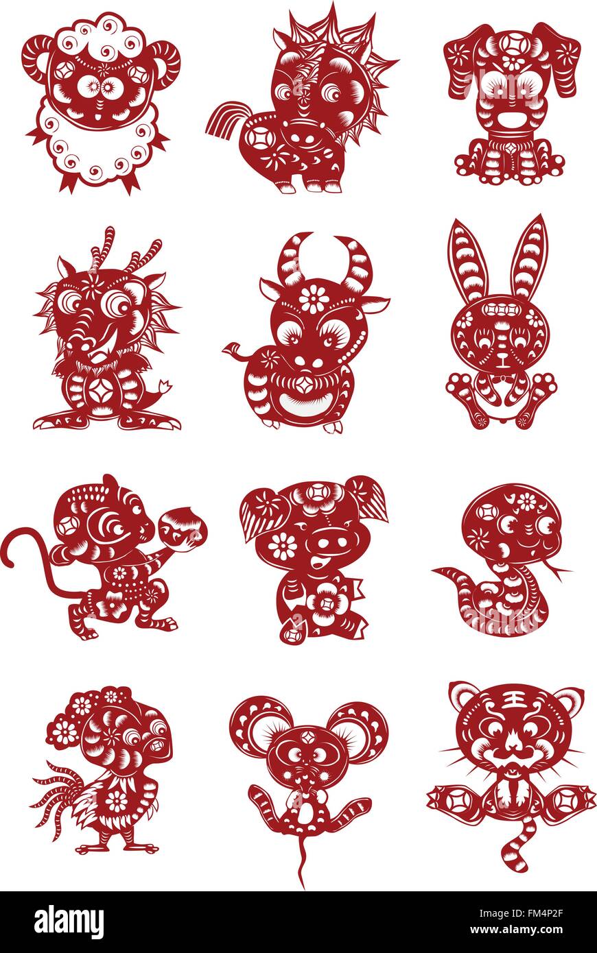 Chinese paper cut snake Stock Vector Images - Alamy