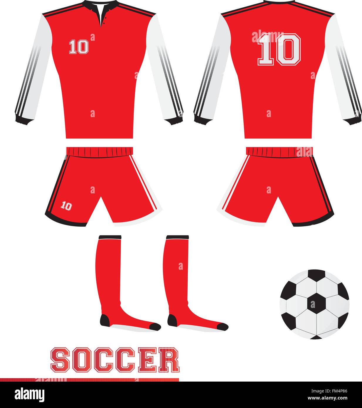 Isolated sport uniform and some soccer elements Stock Vector Image ...