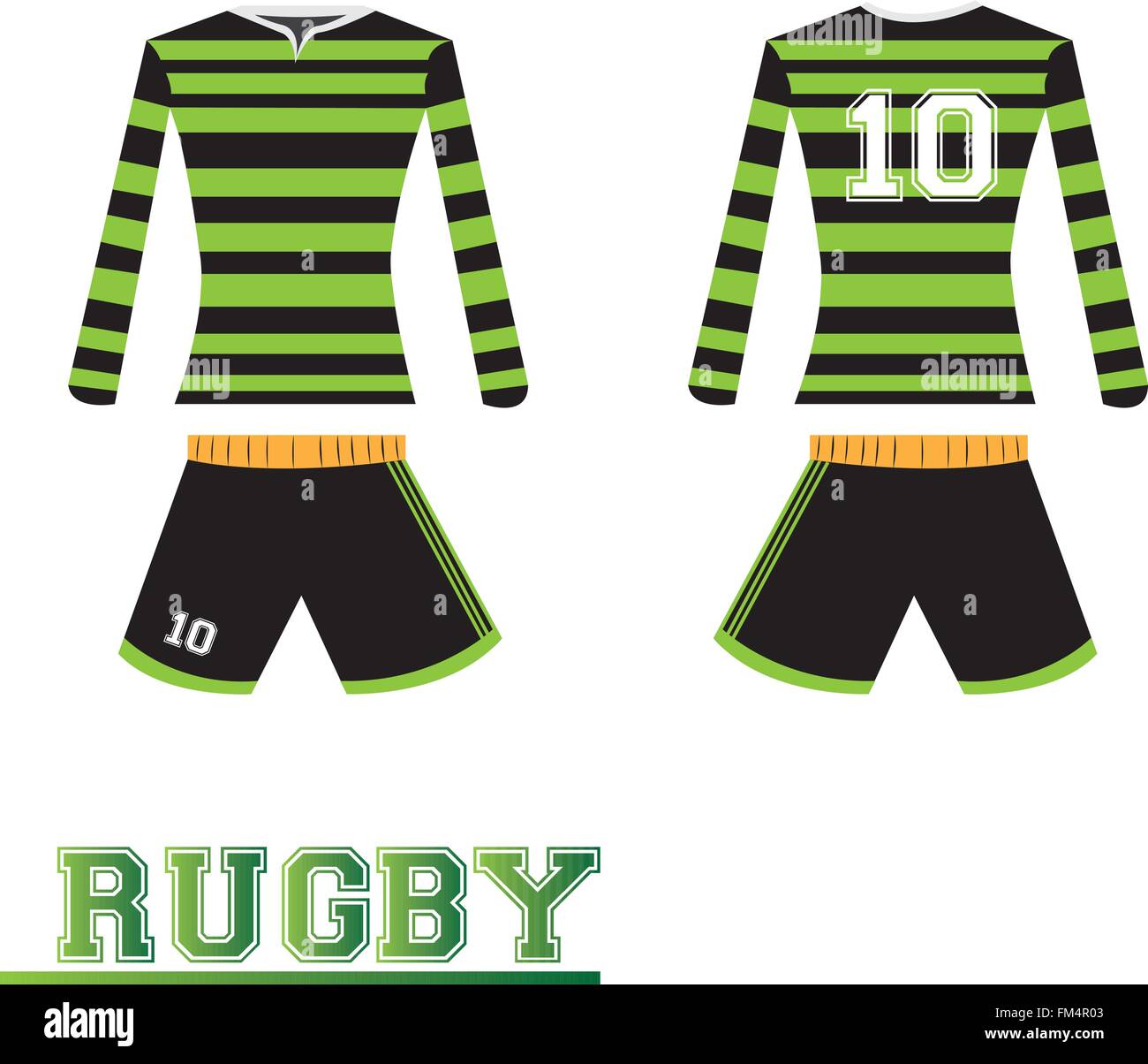 Isolated rugby uniforms on a white background Stock Vector Image & Art ...
