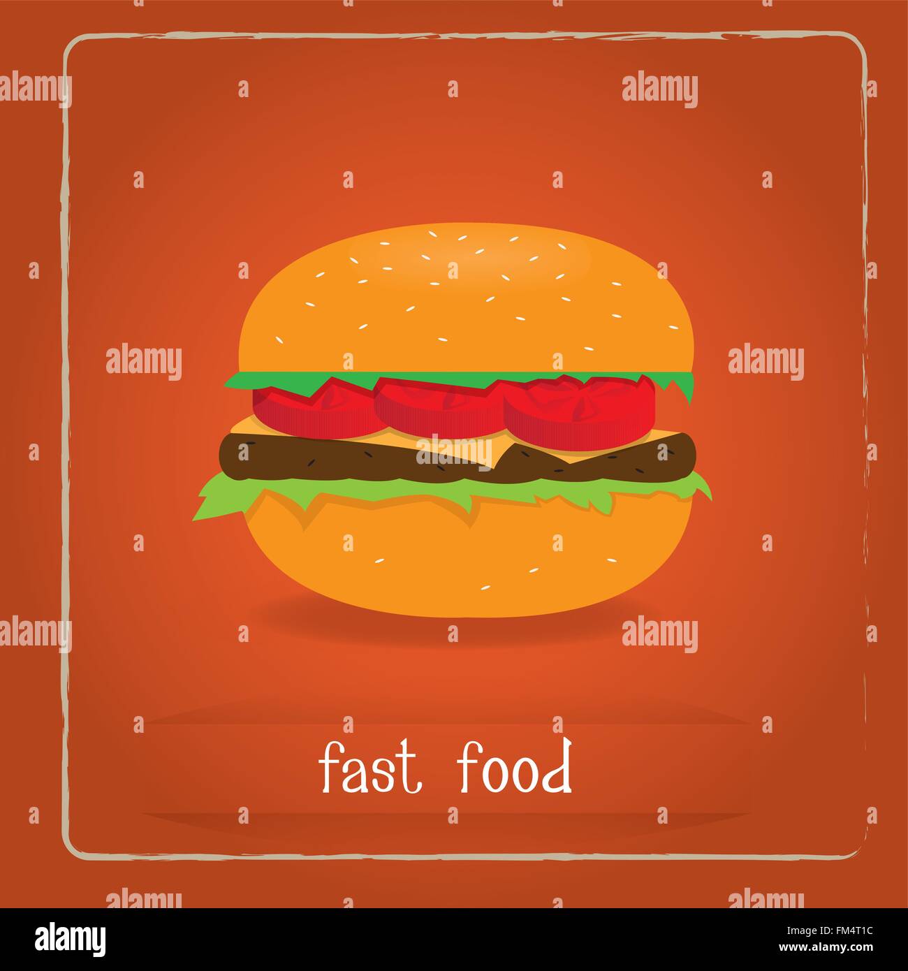 Colored background with an isolated burger and text Stock Vector Image ...