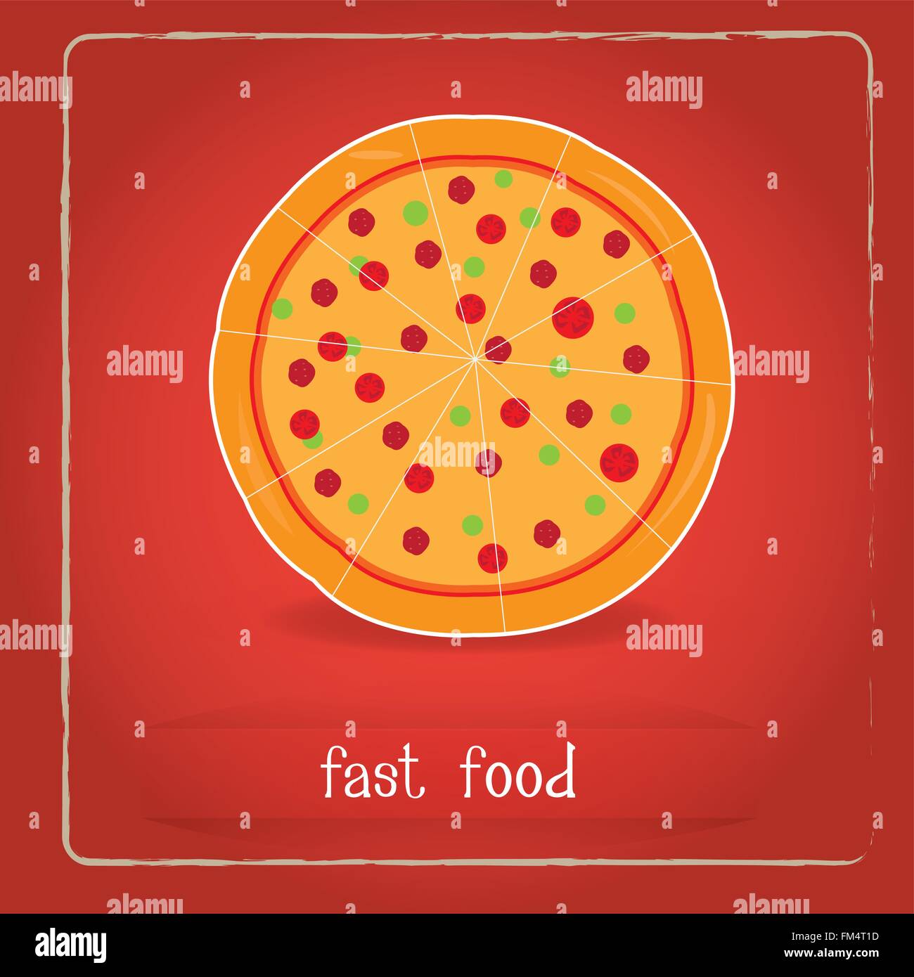Colored background with an isolated pizza and text Stock Vector Image ...